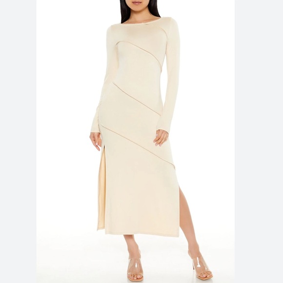Forever 21 | Dresses | New Forever 2 Long Sleeve Leg Slit Midi Dress ...